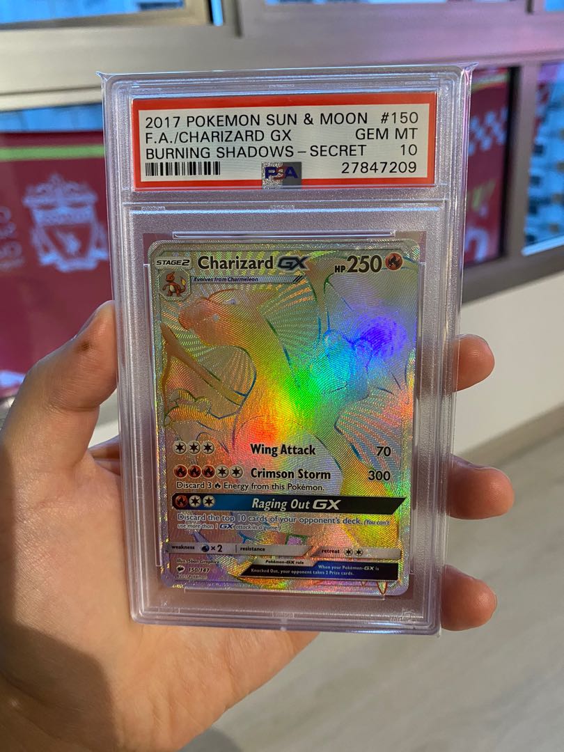 Charizard rainbow rare burning shadows 150/147 PSA 10, Hobbies & Toys, Toys & Games on Carousell