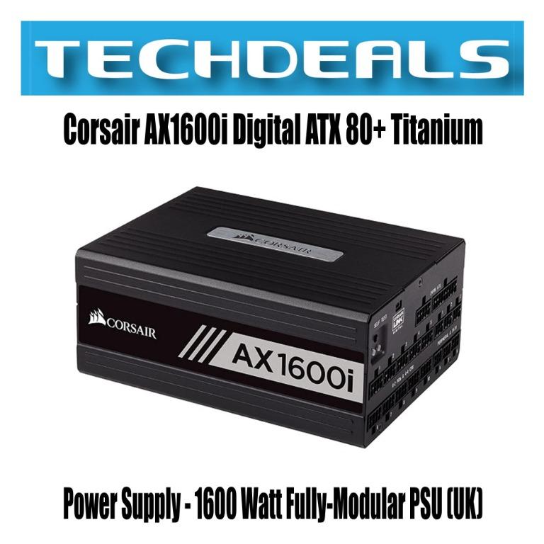 Corsair AX1600i Digital ATX 80+ Titanium Power Supply - 1600 Watt Fully ...