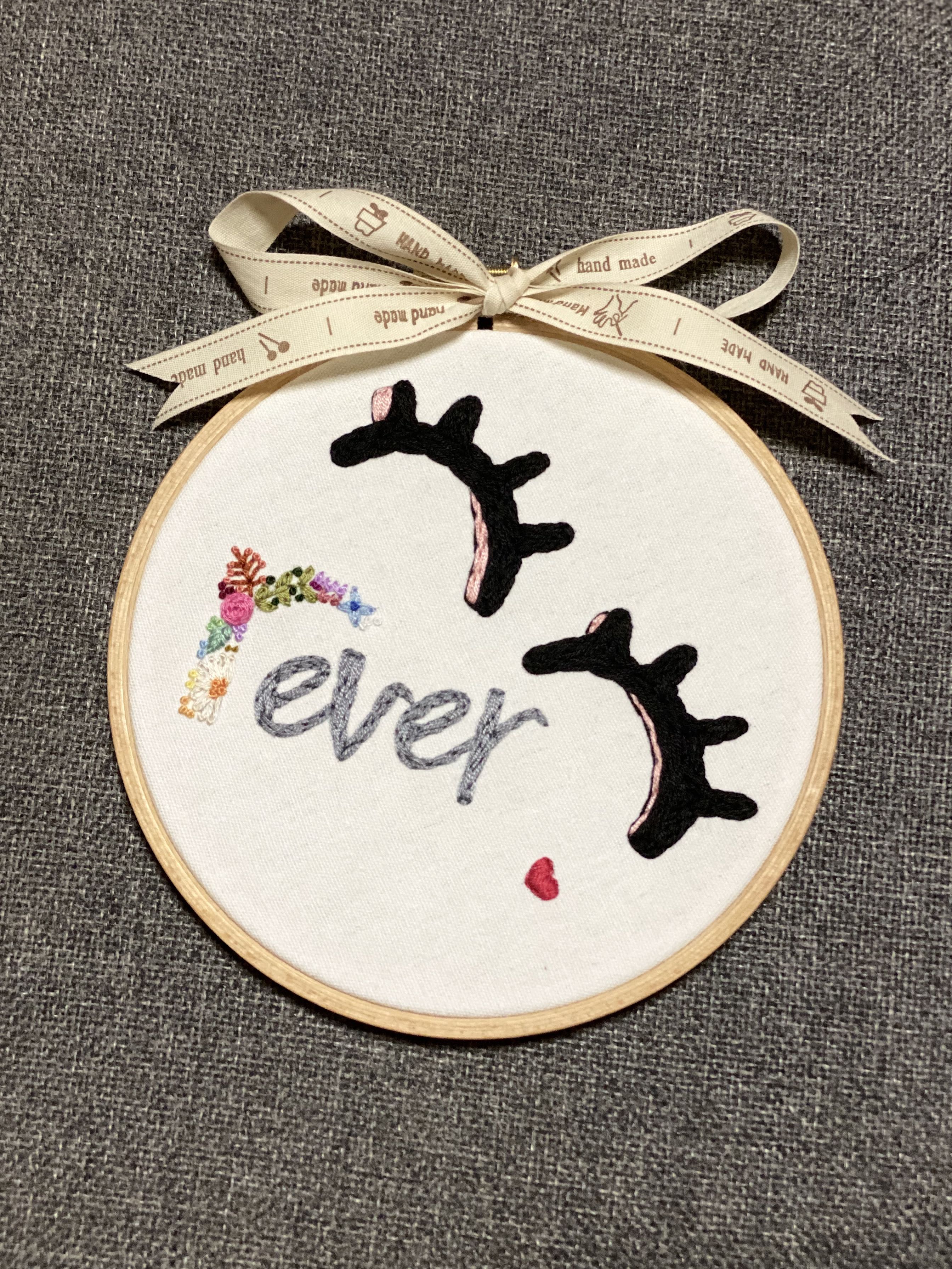 Customised embroidery hoop - Floral name & company brand, Design ...