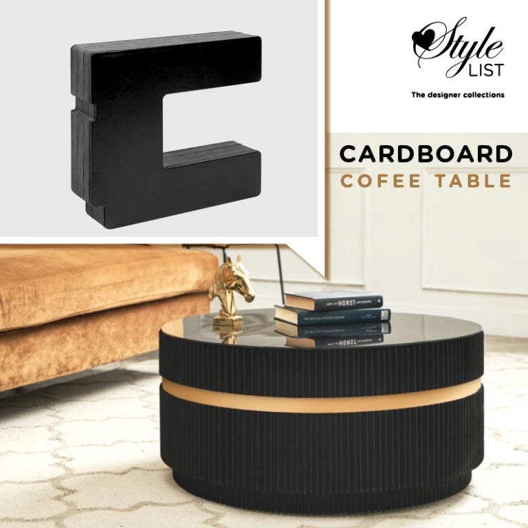 【Diameter 79cm, Height 35cm】Creative Folding Kraft Paper Coffee Table ...
