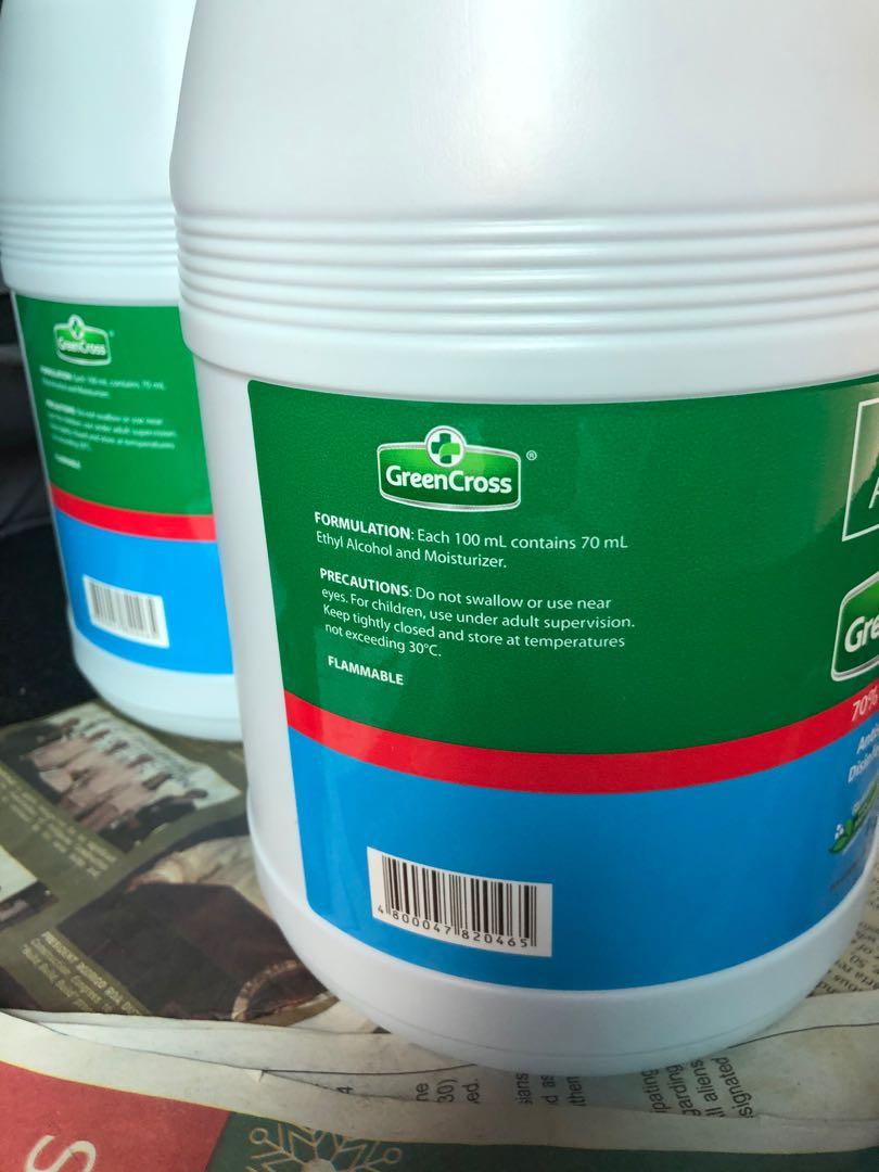 Green Cross Ethyl Alcohol 70% Solution Antiseptic Disinfectant with ...