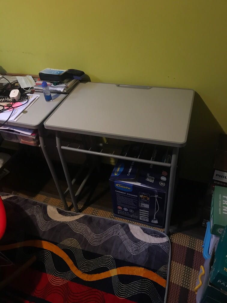 Grey student table/desk, Furniture & Home Living, Furniture, Tables ...