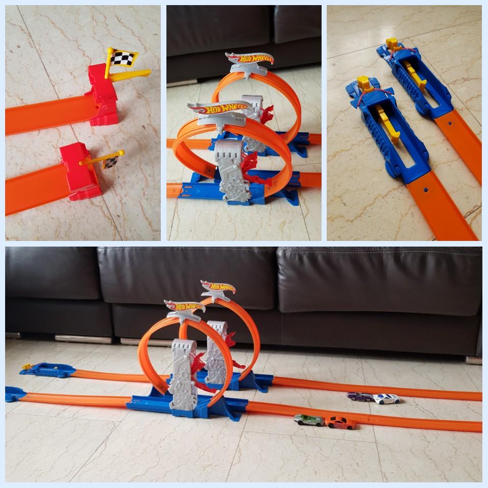 Hot Wheels Car, Wall Track, Power Loop, Speed Clamp, Loop Kicker Pack ...