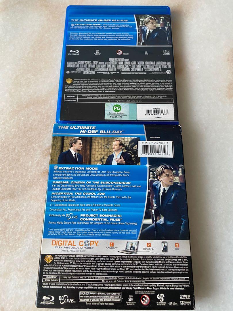 Inception Blu Ray, Hobbies & Toys, Music & Media, CDs & DVDs on Carousell