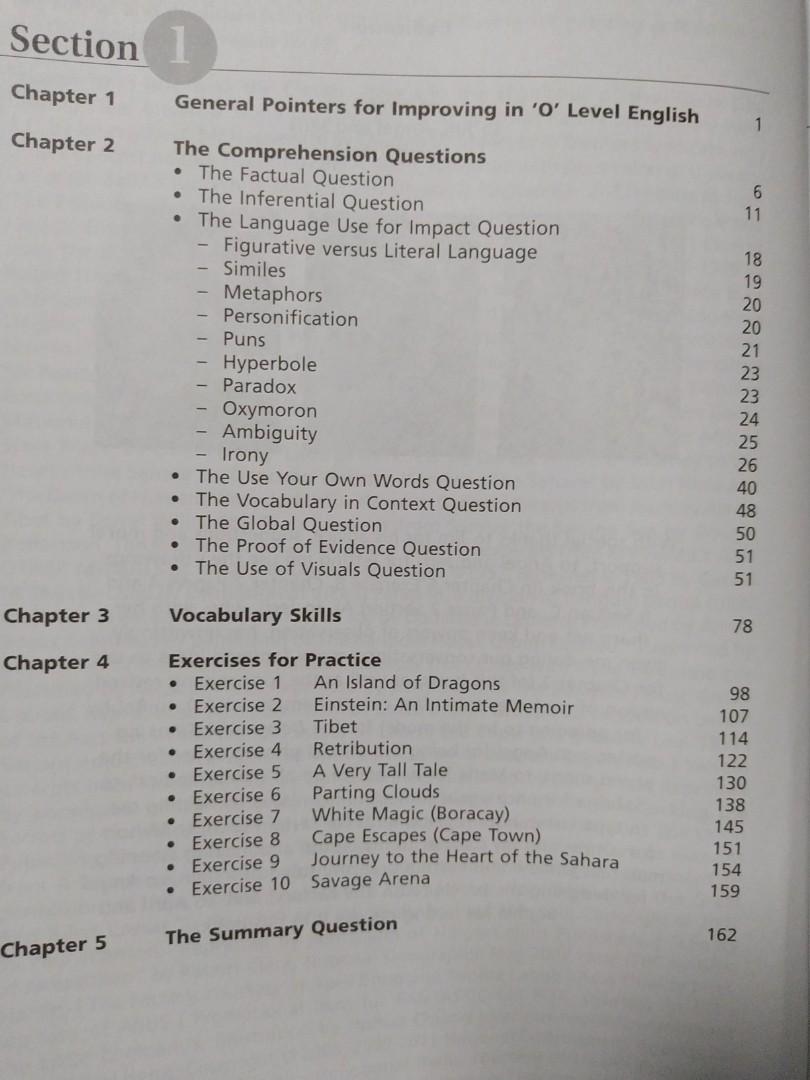 O level comprehension and visual text, Hobbies & Toys, Books ...