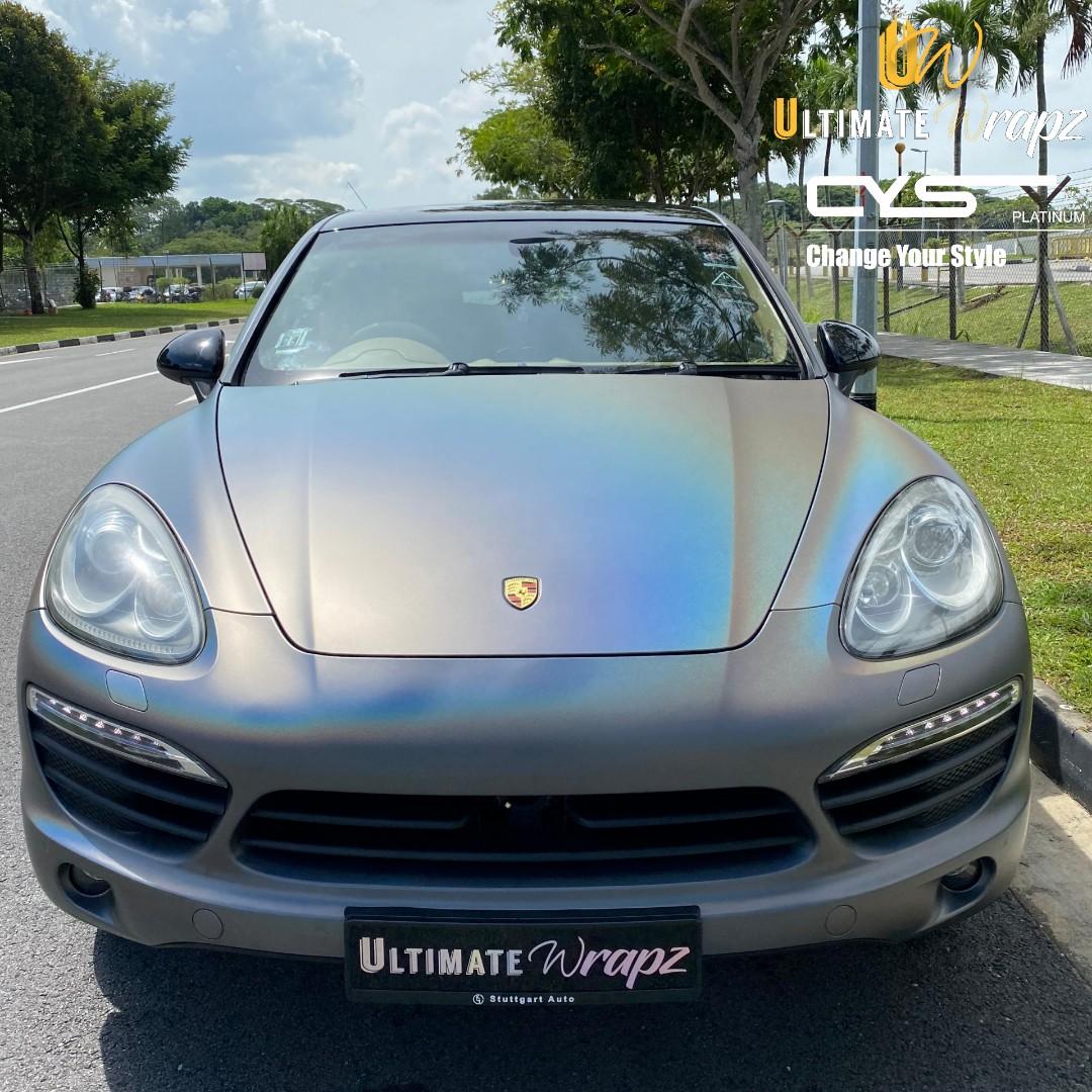 Porsche Cayenne S | Wrapped in CYS Platinum Matte Rainbow Storm Grey w ...