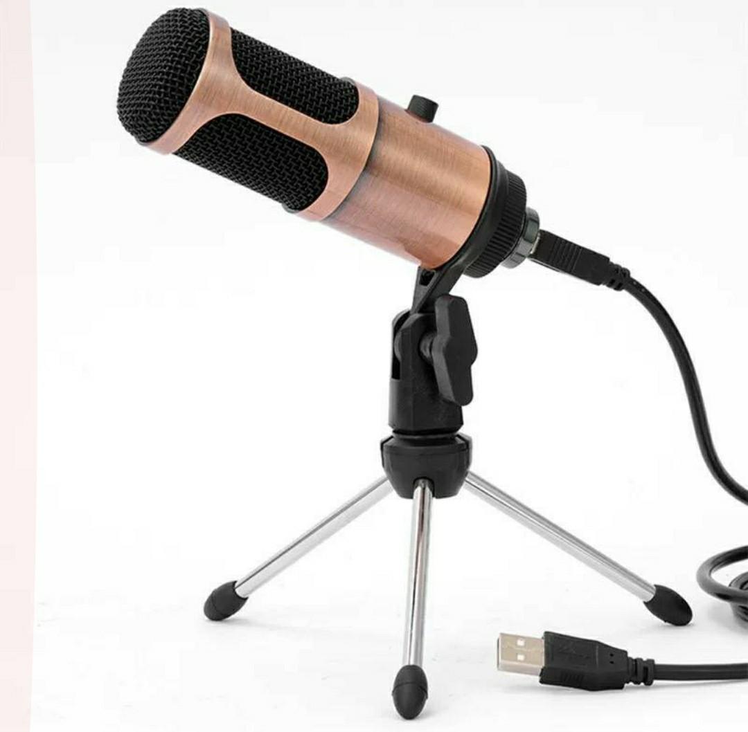 Professional Condenser USB Microphone with Mic stand, Audio, Headphones ...