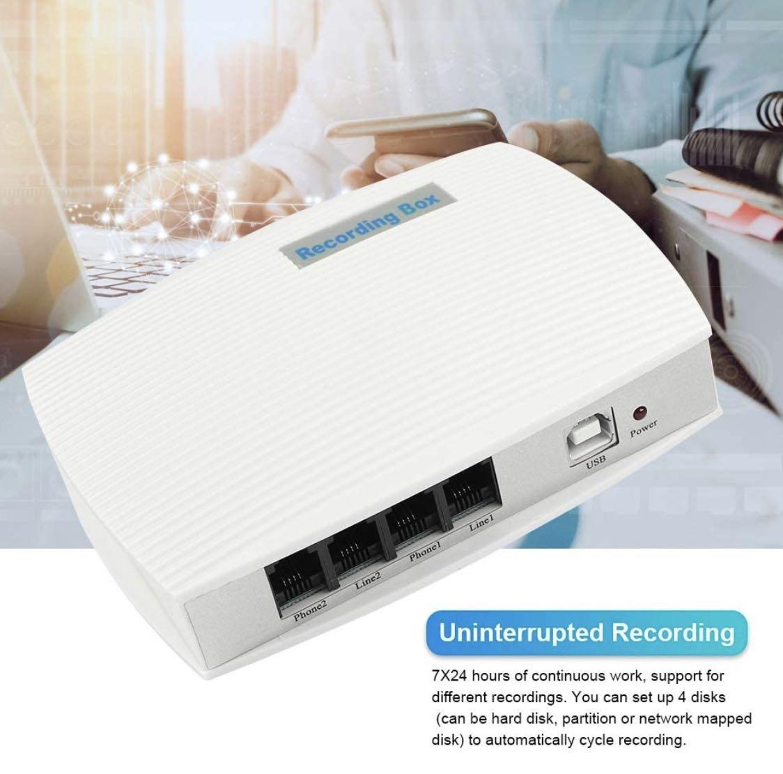 Recording Box with 2-Channel,Landline Phone Call Recorder Device USB ...