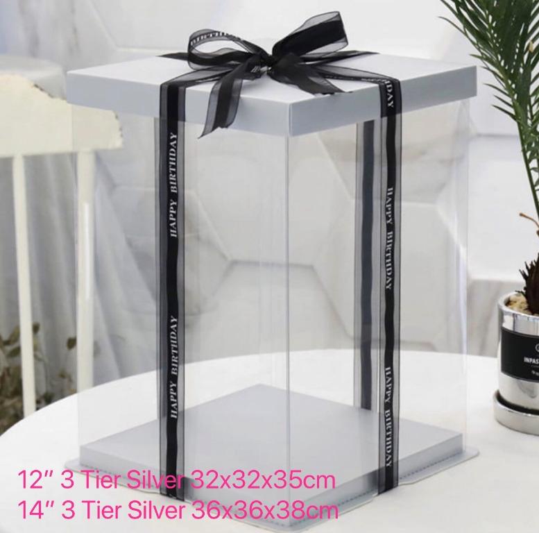 See Through Transparent Cake boxes Wedding Tall Cakes, Furniture & Home ...