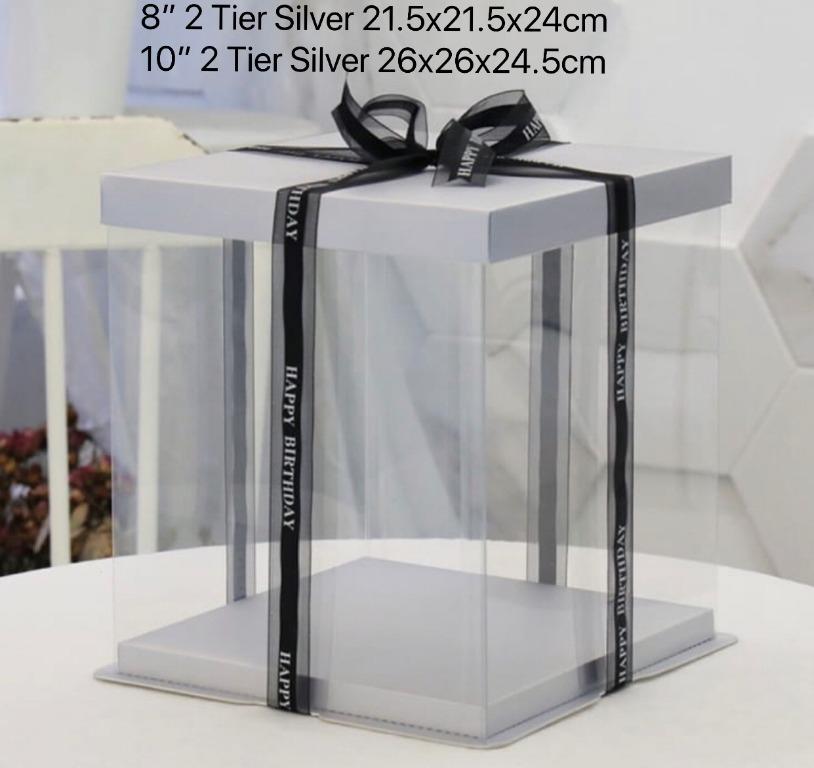 See Through Transparent Cake boxes Wedding Tall Cakes, Furniture & Home ...