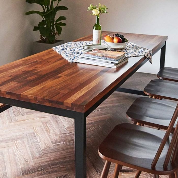 Tinwood Scandi Industrial Merbau Dining Table 2100, Furniture, Tables ...