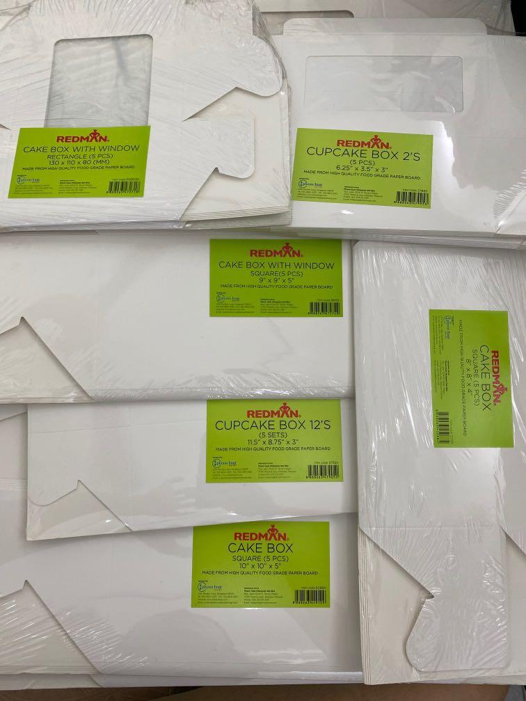 White cake boxes and gold cake boards (phoon huat/ RedMan), Everything ...