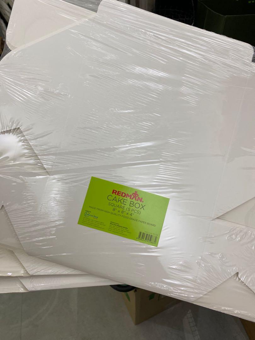 White cake boxes and gold cake boards (phoon huat/ RedMan), Everything ...