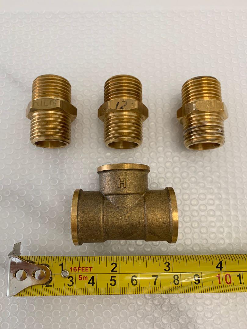 水喉配件銅喉配件 四分力古3個 連 四分銅三叉 RILG, 傢俬＆家居, 其他, 家居改善及收納用品 - Carousell