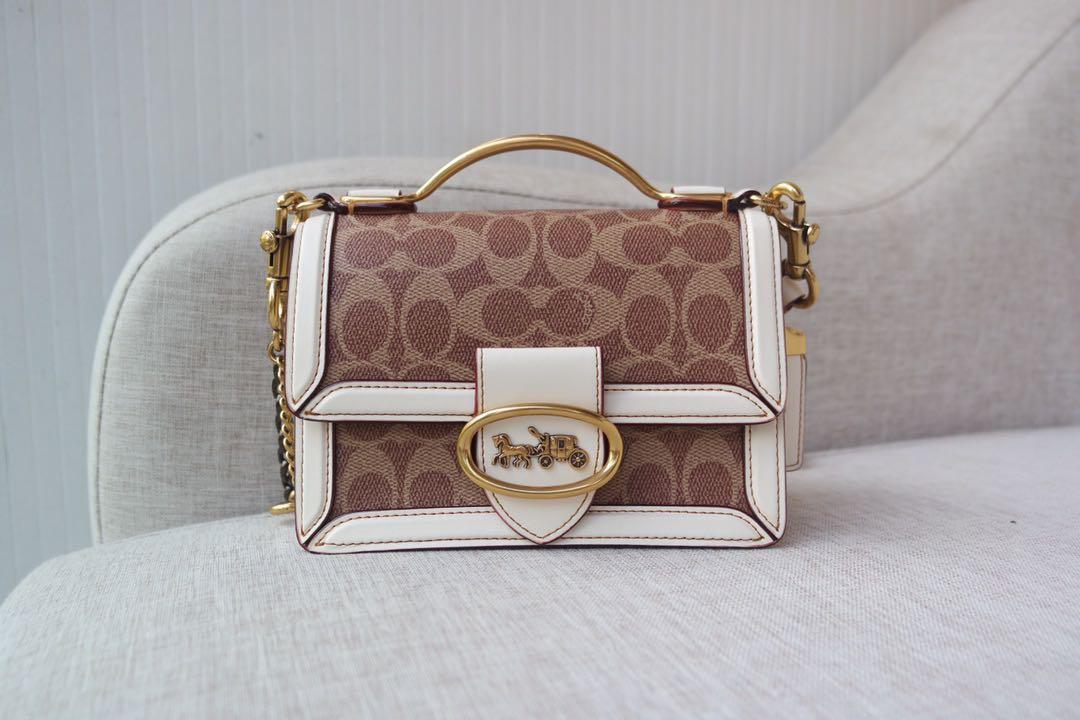 Authentic Coach Riley 18 TOP Handle In Signature Canvas F73934, Women's ...