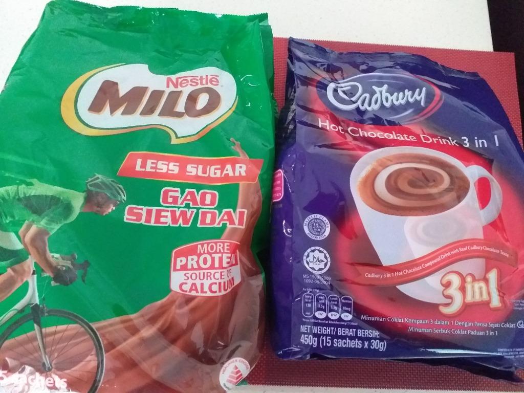 Cadbury 3 In 1 Hot Chocolate Drink & Milo Instant Chocolate Malt Drink ...
