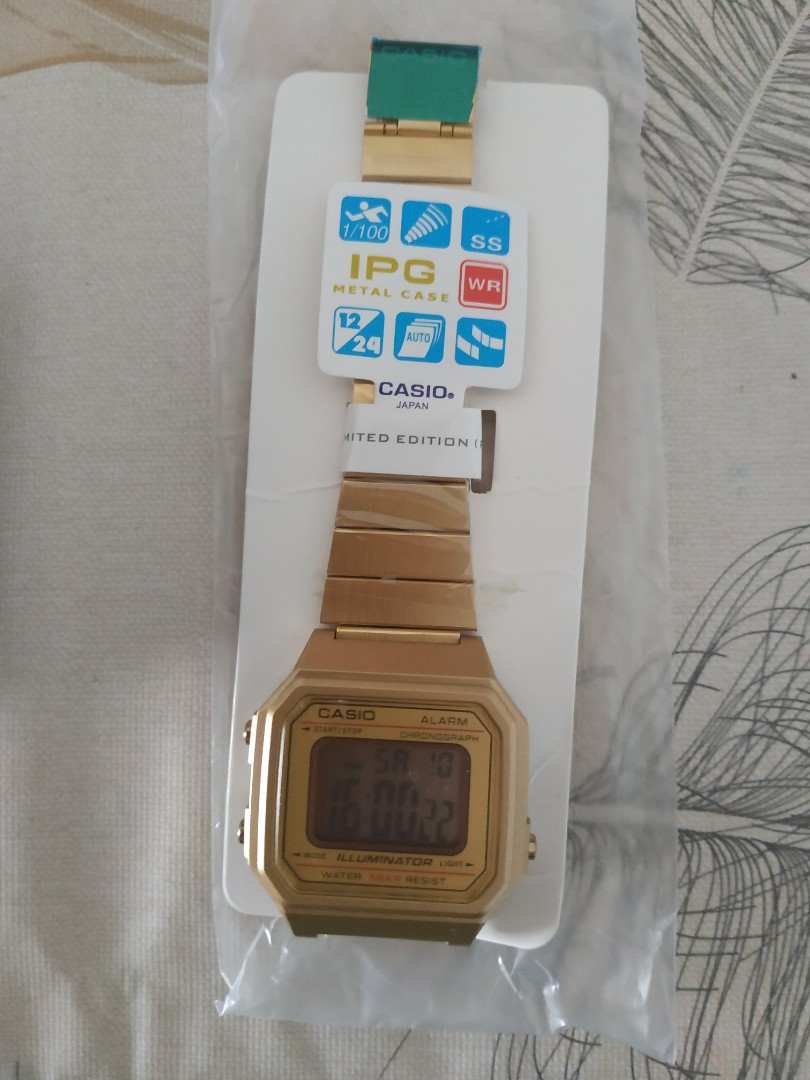 Casio B650 Gold watch (Stainless Steel Chain), Luxury, Watches on Carousell