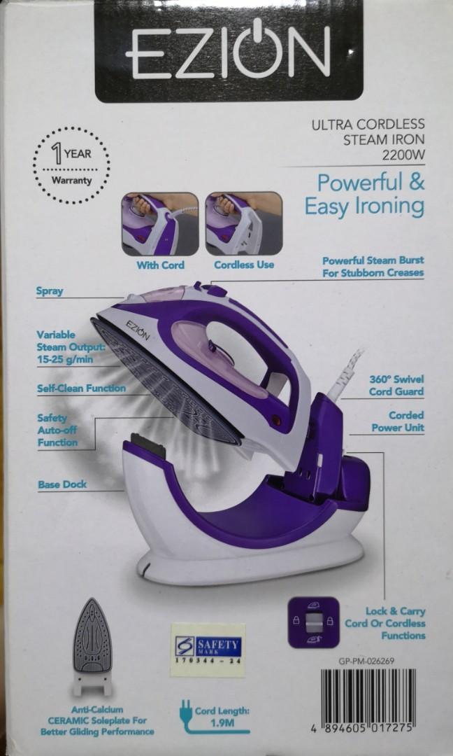 Ezion Steam Iron, TV & Home Appliances, Irons & Steamers on Carousell