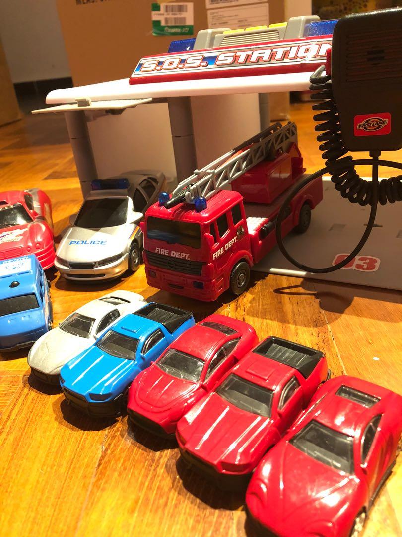 Fire station engine police car set, Hobbies & Toys, Toys & Games on ...