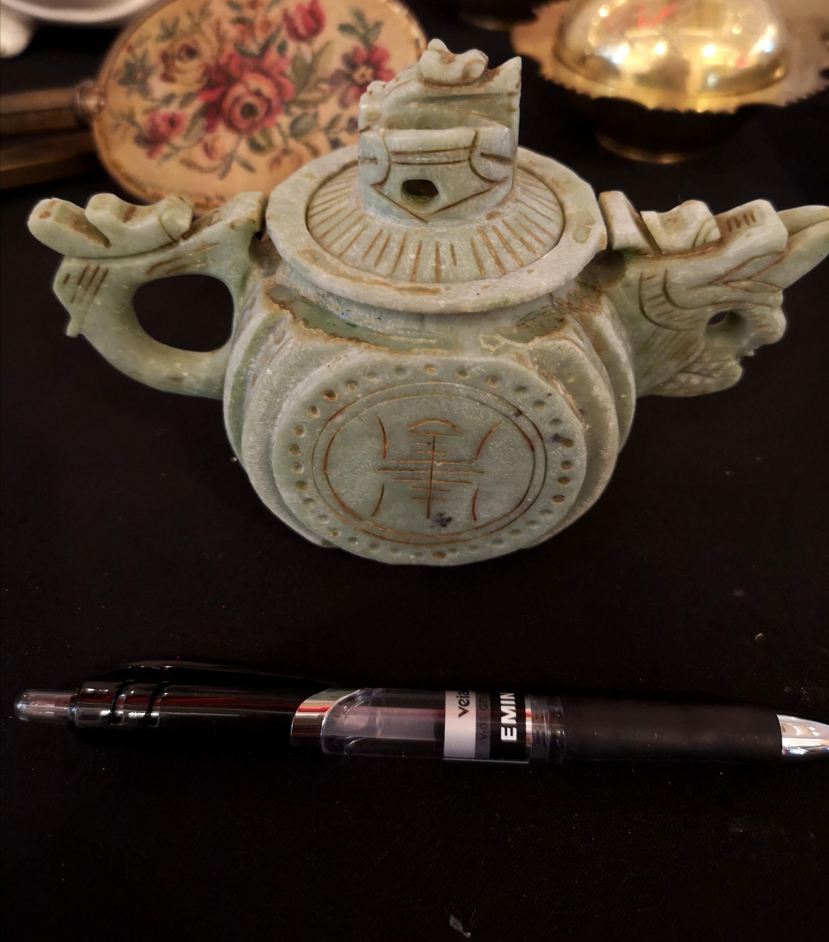 Green stone teapot, Furniture & Home Living, Home Decor, Vases ...