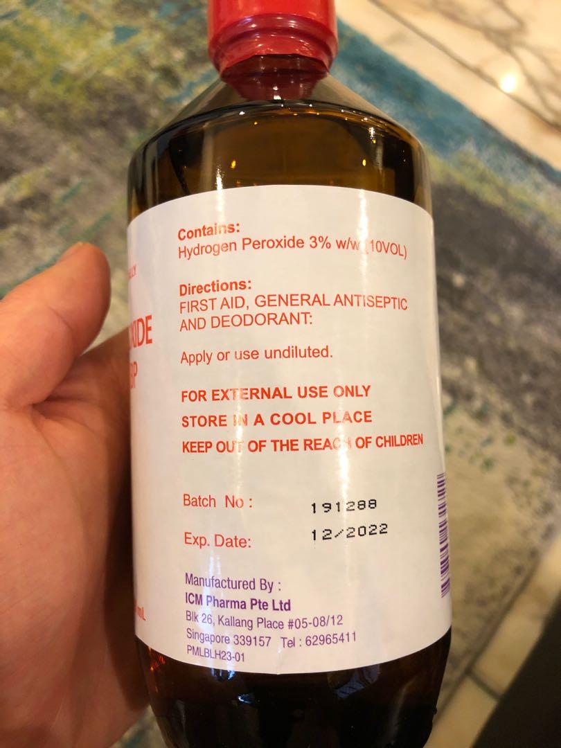 Hydrogen Peroxide 500ml, Health & Nutrition, Health Supplements, Health ...