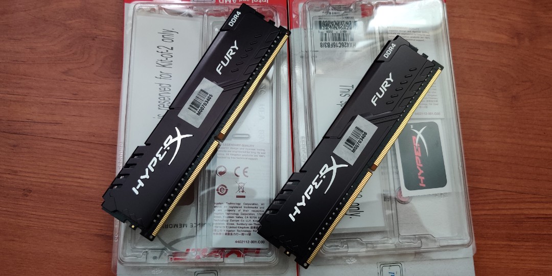 HyperX Fury Black 16gb (8x2) 2666mhz DDR4, Computers & Tech, Parts ...