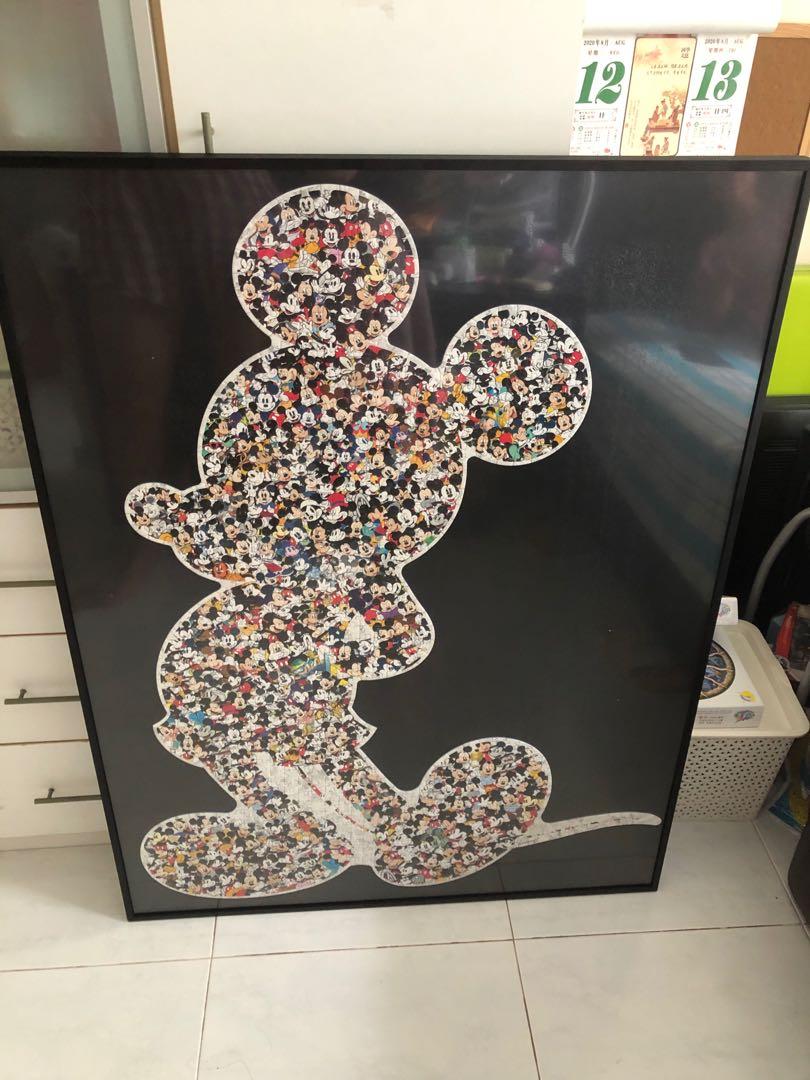 Mickey mouse puzzle complete art with glue and frame, Hobbies & Toys ...