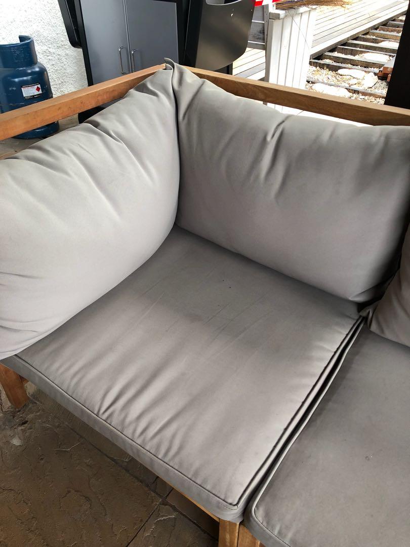 Outdoor lounge set solid wood - sofa and table, Furniture & Home Living ...