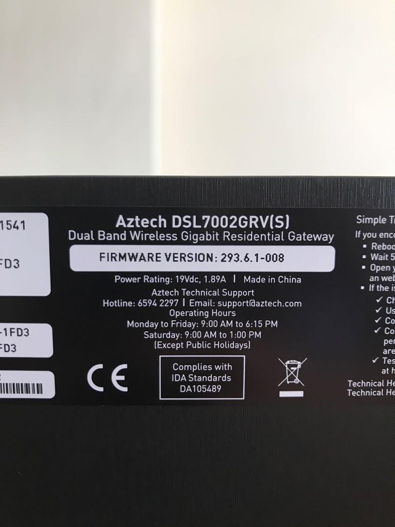 Singtel Aztech Router, Computers & Tech, Parts & Accessories ...