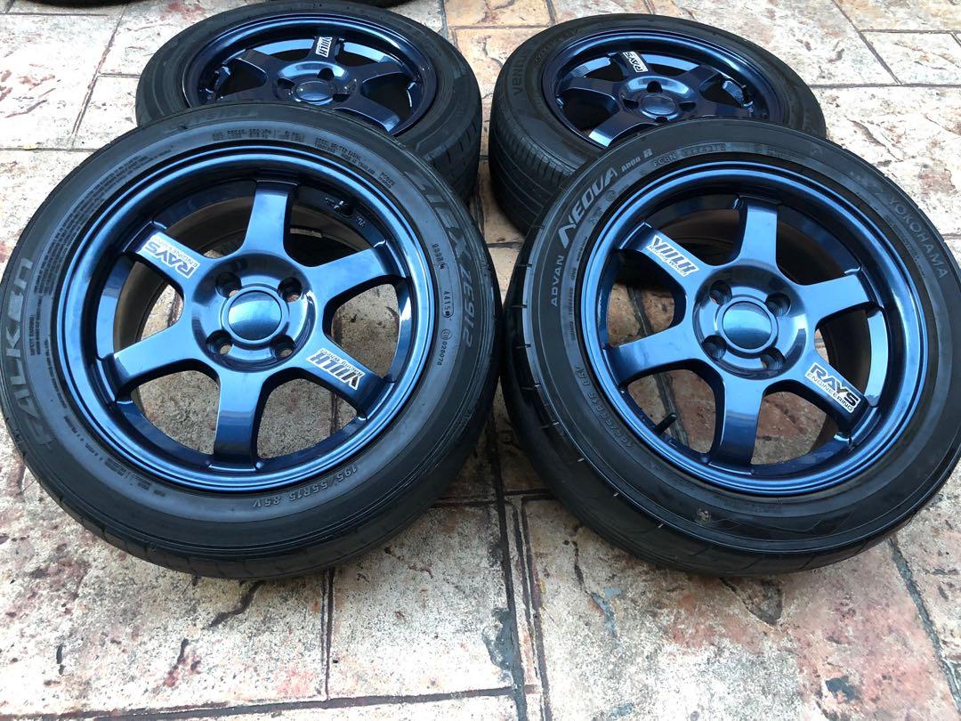 Sport RIM TE37 15 inci Mag Blue, Auto Accessories on Carousell