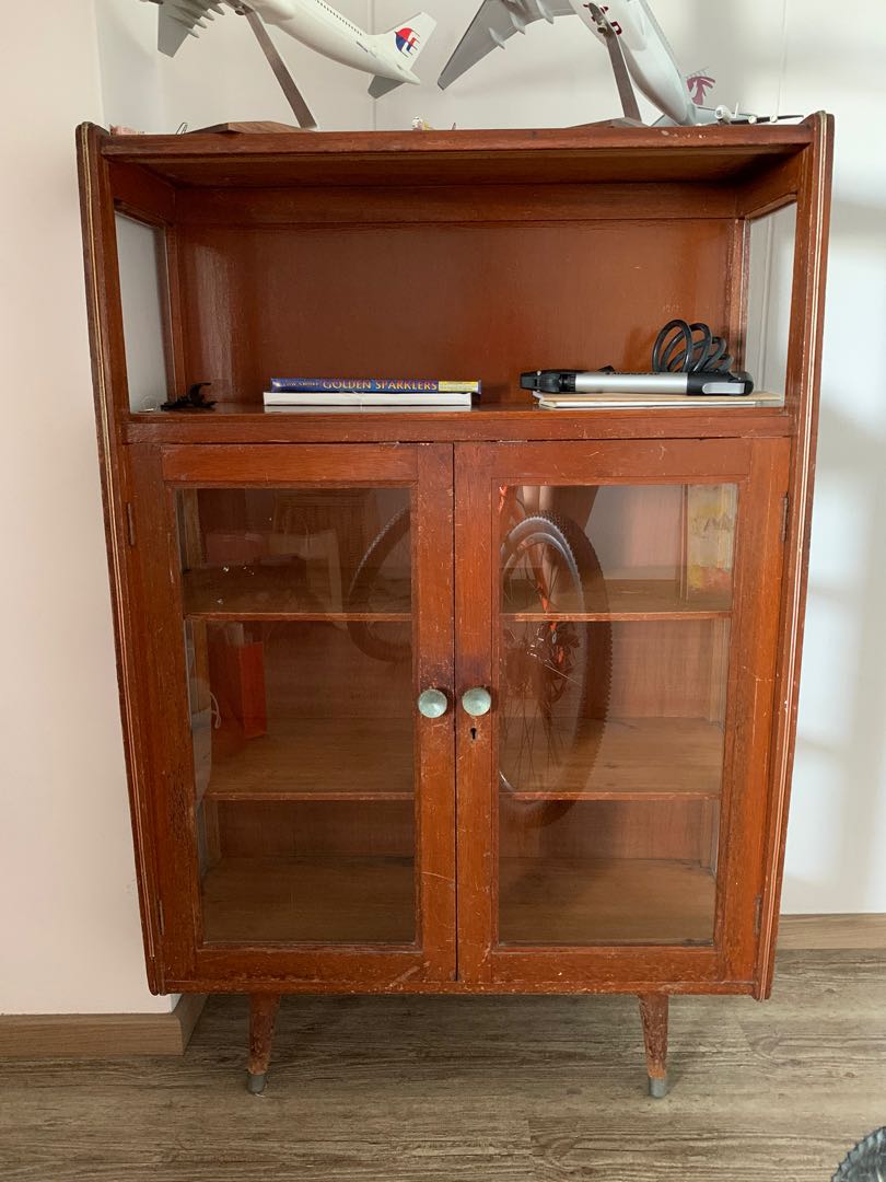 Vintage Preloved display cabinet, Furniture & Home Living, Furniture ...