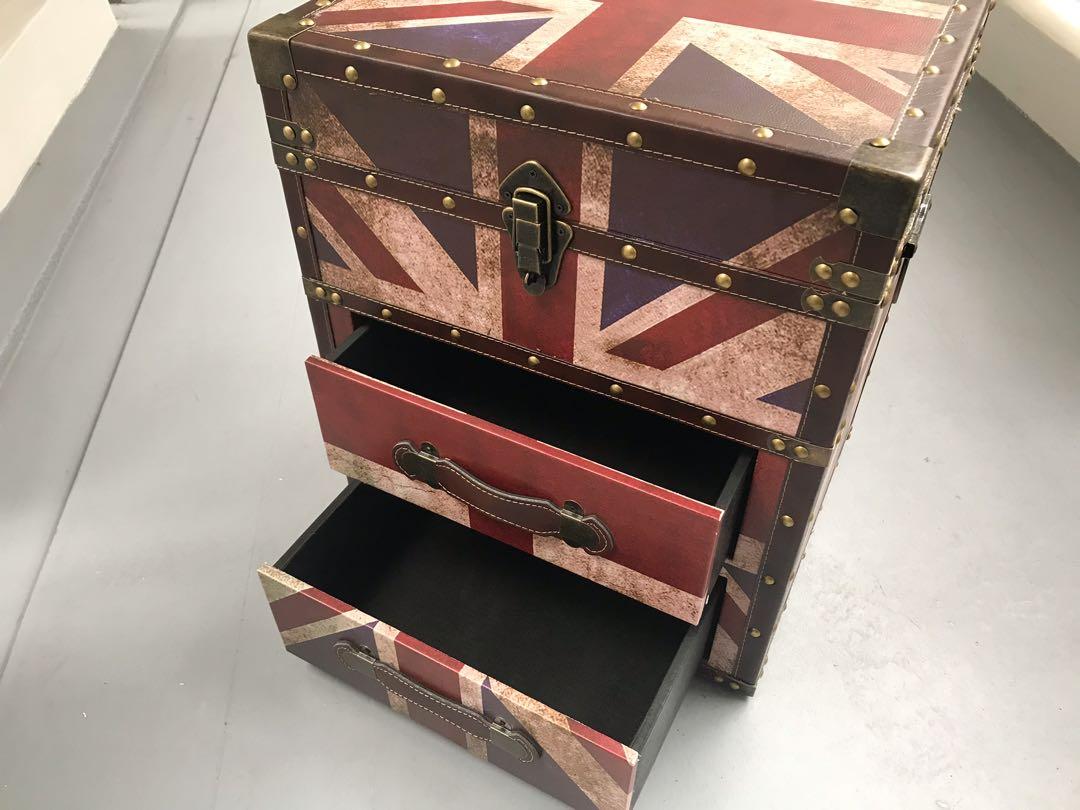 VINTAGE STYLISH UK UNION JACK CABINET/ DRAWERS, Furniture, Shelves ...