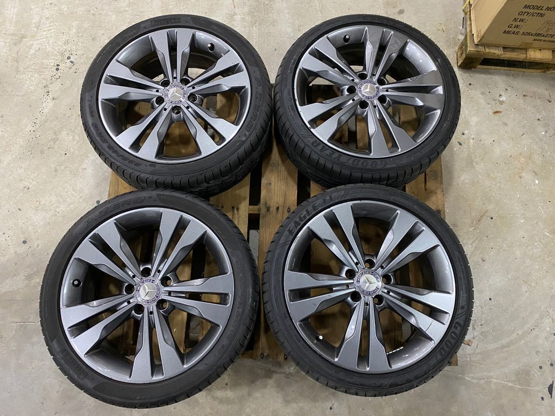 18 inch Original Mercedes Rims + Tyres, Car Accessories, Tyres & Rims ...