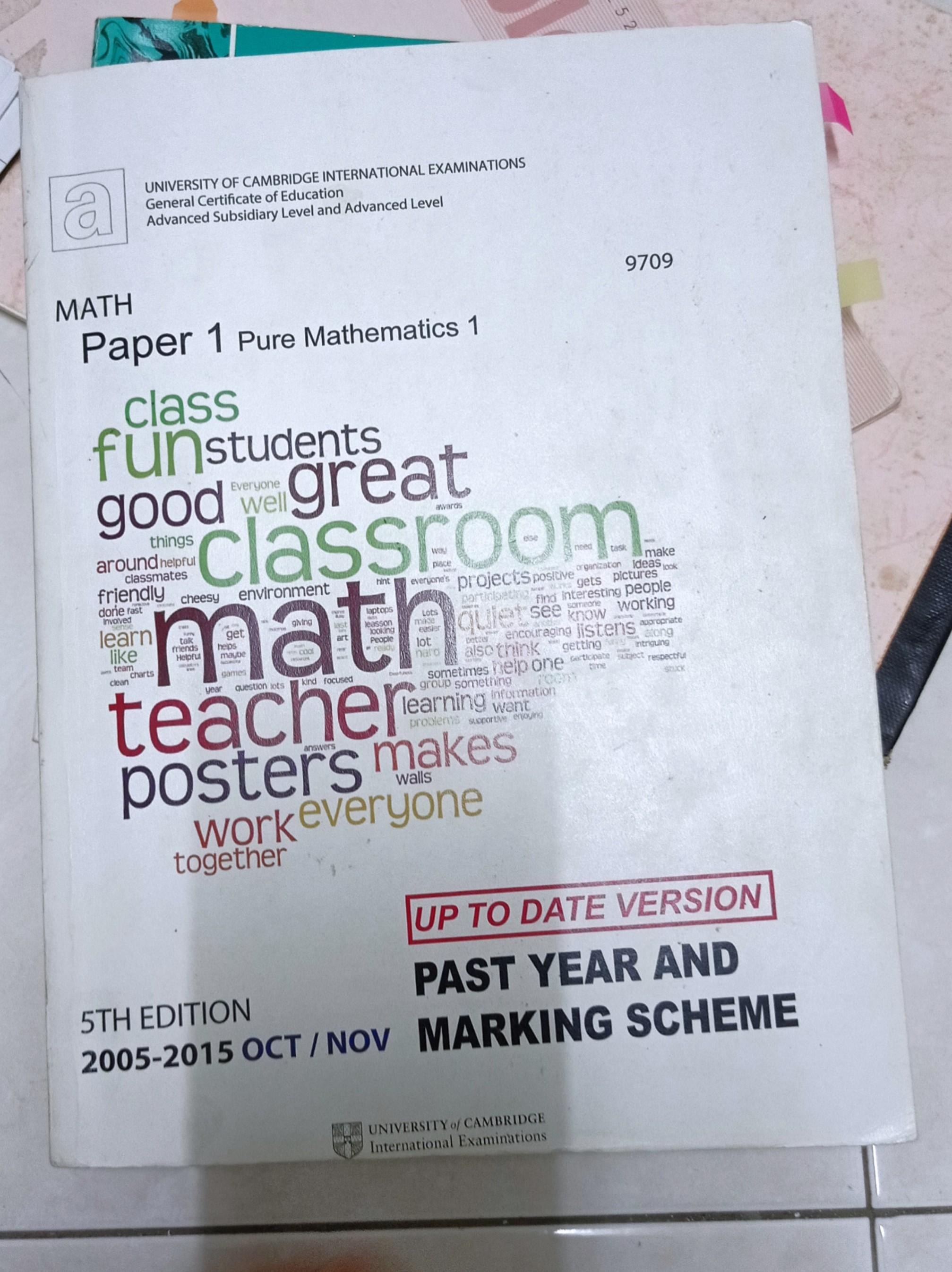 CIE ALEVEL 9709 P1 math past year, Hobbies & Toys, Books & Magazines ...