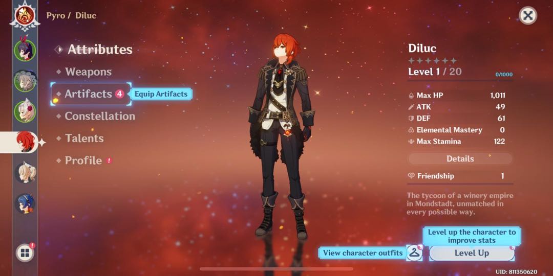 Diluc AR 7 Account, Video Gaming, Gaming Accessories, Game Gift Cards ...