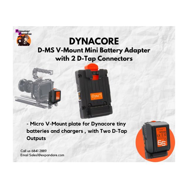 V-Mount Mini Battery Adapter with 2 D-Tap Connectors D-MS Dynacore ...