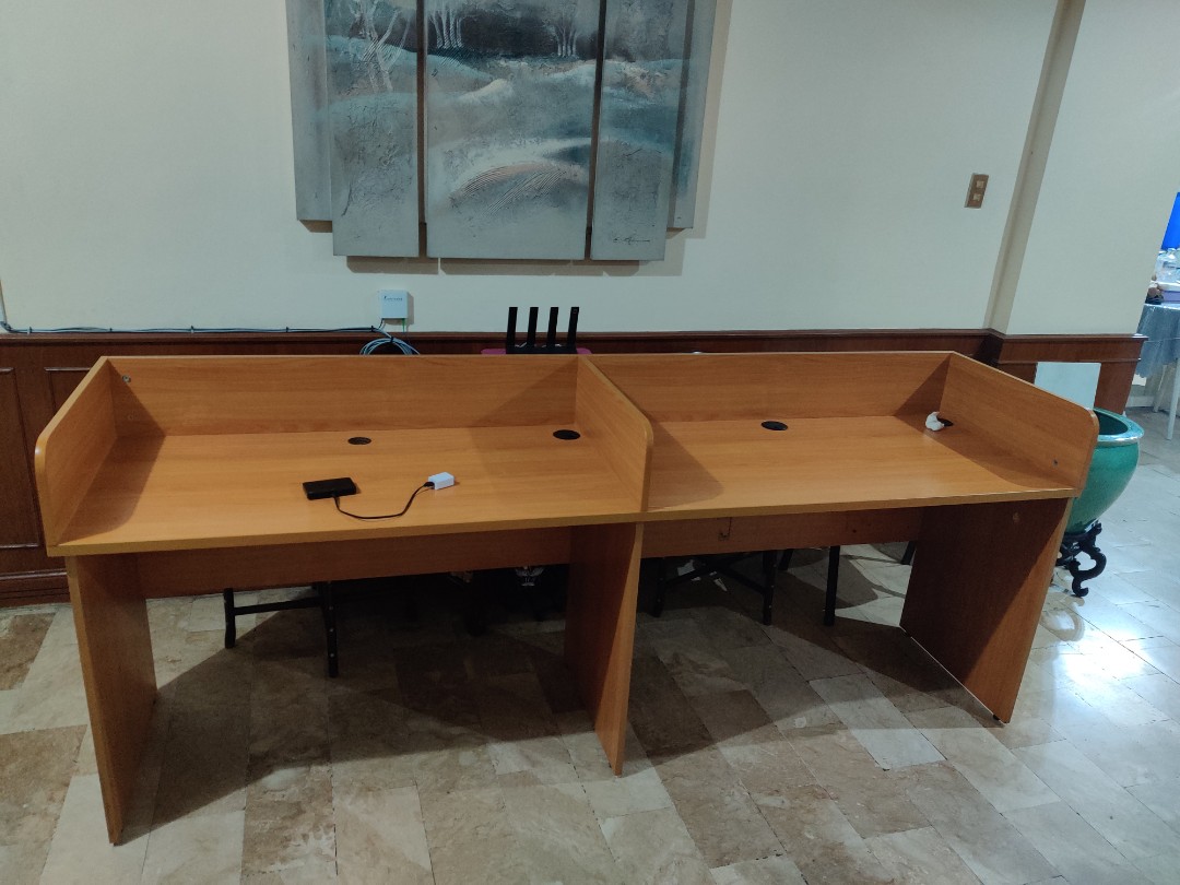 Dual office table desk, Furniture & Home Living, Office Furniture ...