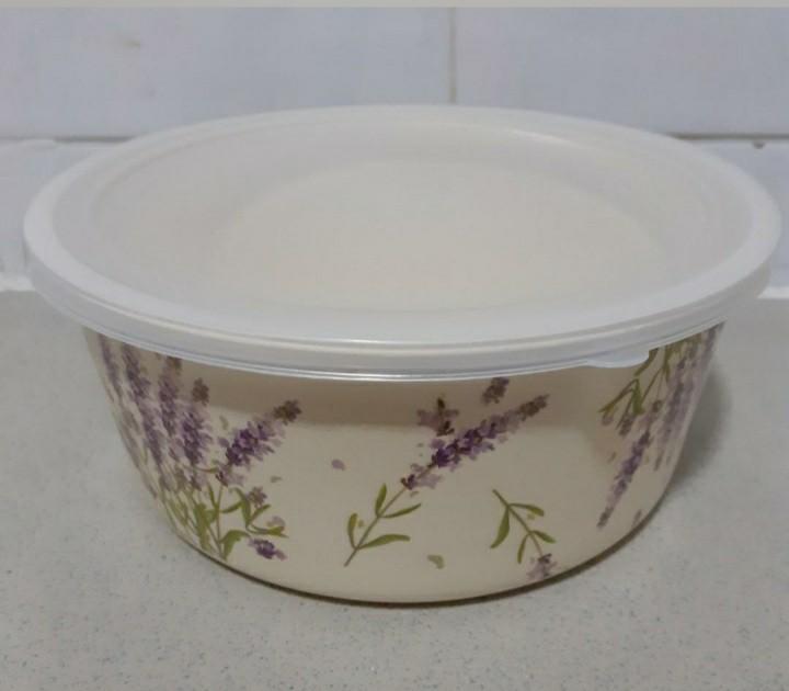 Floral Design Round Tupperware Container, Furniture & Home Living ...