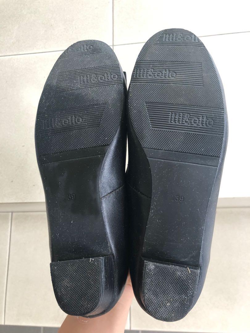 Itti & Otto black leather office pumps heels shoes, Women's Fashion ...