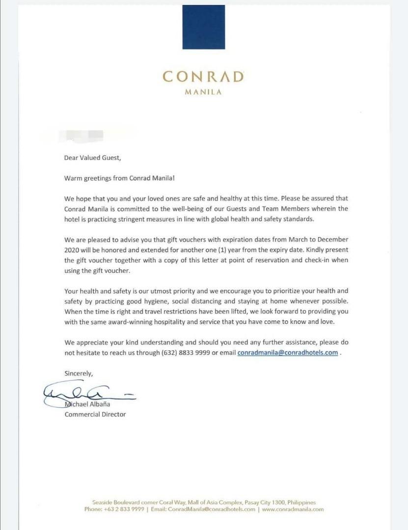 Manila Conrad hotel, Tickets & Vouchers, Vouchers on Carousell