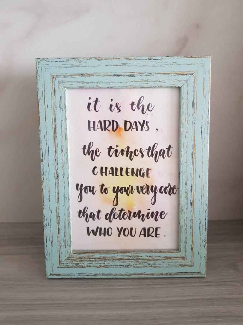 Motivational words in a frame, Hobbies & Toys, Memorabilia ...