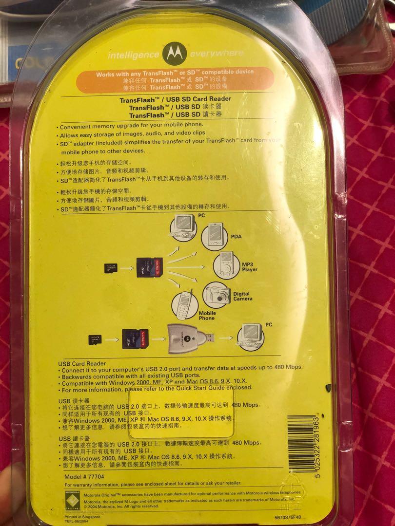 motorola transflash usb sd card reader, Mobile Phones & Gadgets, E ...