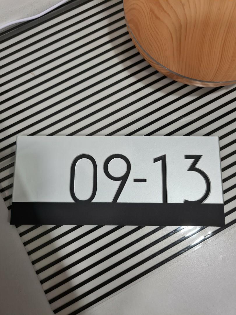 Pure white unit number plate, Furniture & Home Living, Home Improvement ...
