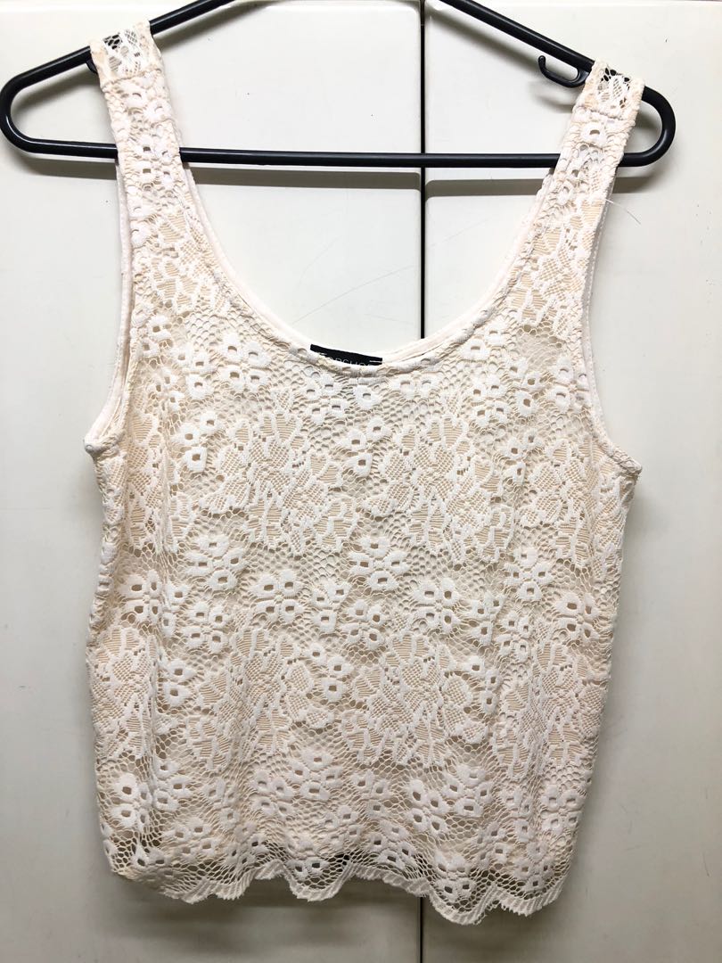Topshop crochet see through back, Women's Fashion, Tops, Sleeveless on ...