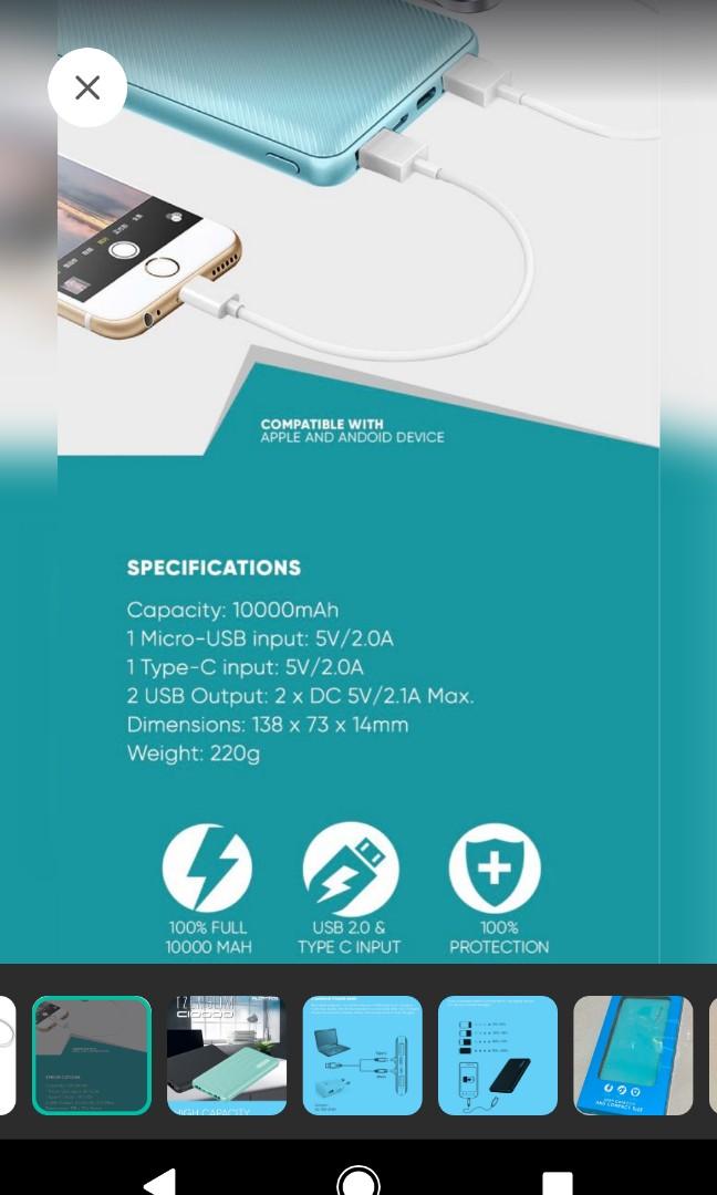 TZLA powerbank c10000, Mobile Phones & Gadgets, Mobile & Gadget ...