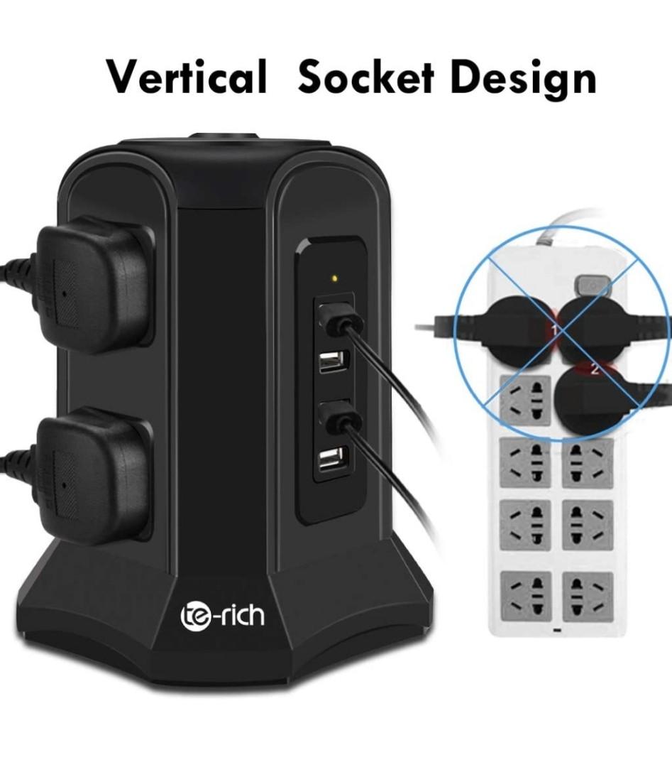 Vertical power socket (Te-rich) high quality, TV & Home Appliances ...