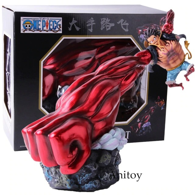 Anime One Piece Monkey D Luffy Gear 4 Side Punch Statue Figure Model ...