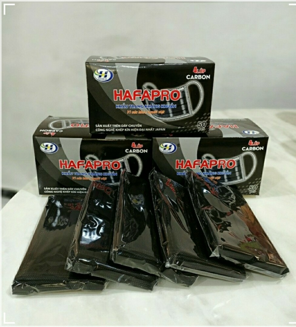 Black Surgical 4 Ply Mask. HAFAPRO / HANA VIETNAM (50pcs per box ...