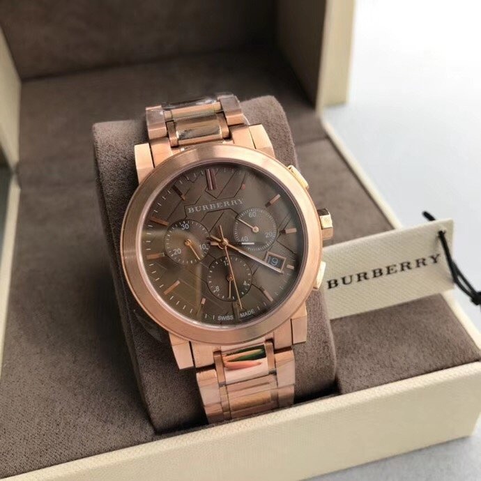 BURBERRY The City Rose Gold-Tone Unisex Watch BU9754, Women's Fashion ...