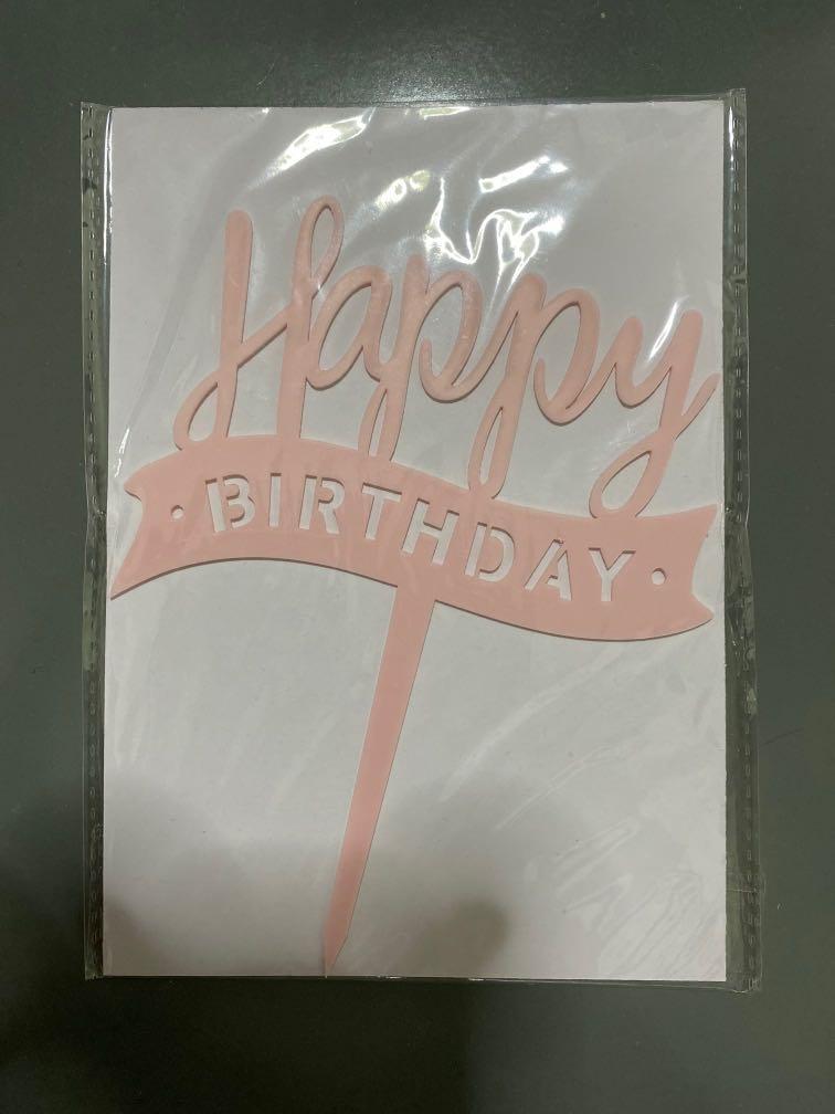 Curvy Happy Birthday Cake Topper, Design & Craft, Others on Carousell